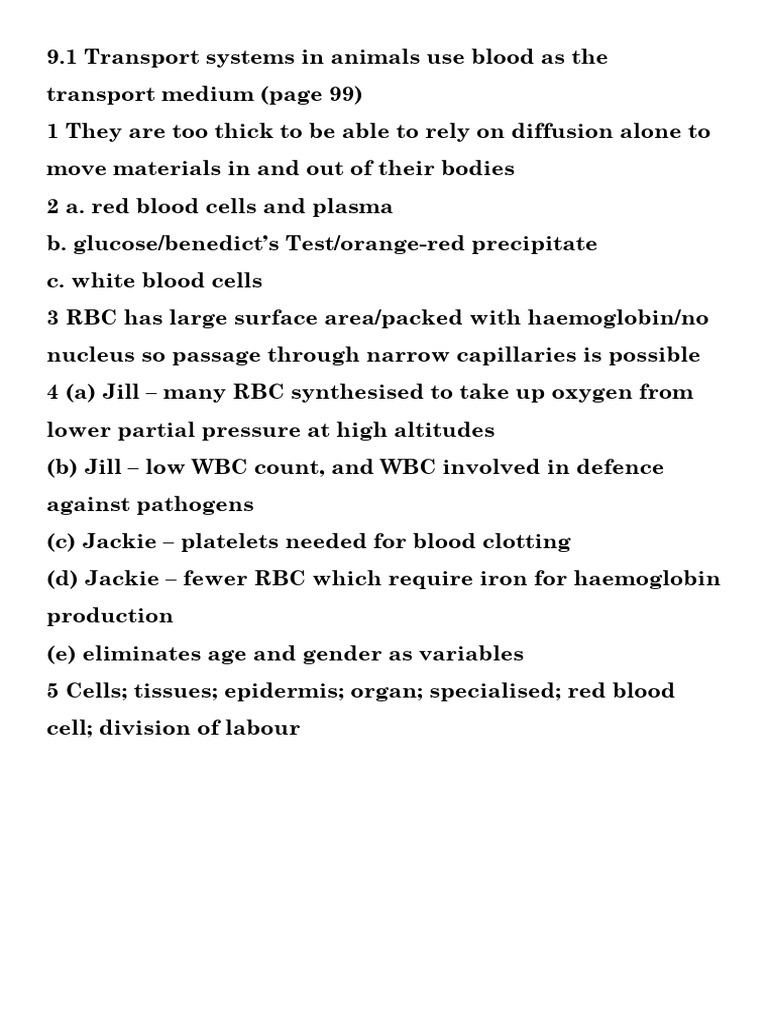 9.1 Transport Systems in Animals Use Blood As The Transport Medium ...