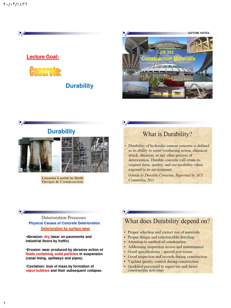 Week 14 Concrete Durability | PDF | Concrete | Corrosion