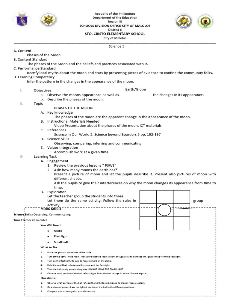 Cot DLP Science 5 | PDF | Moon | Astronomy