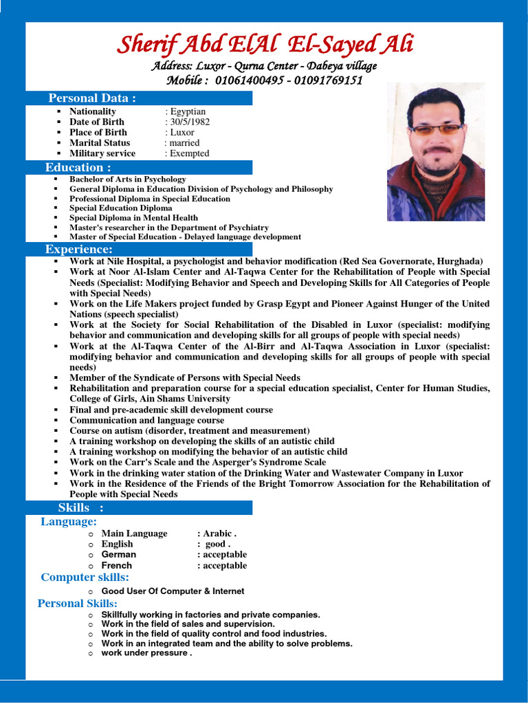 Sherif Abd ElAl El-Sayed Aliسي في | PDF | Special Education | Autism ...