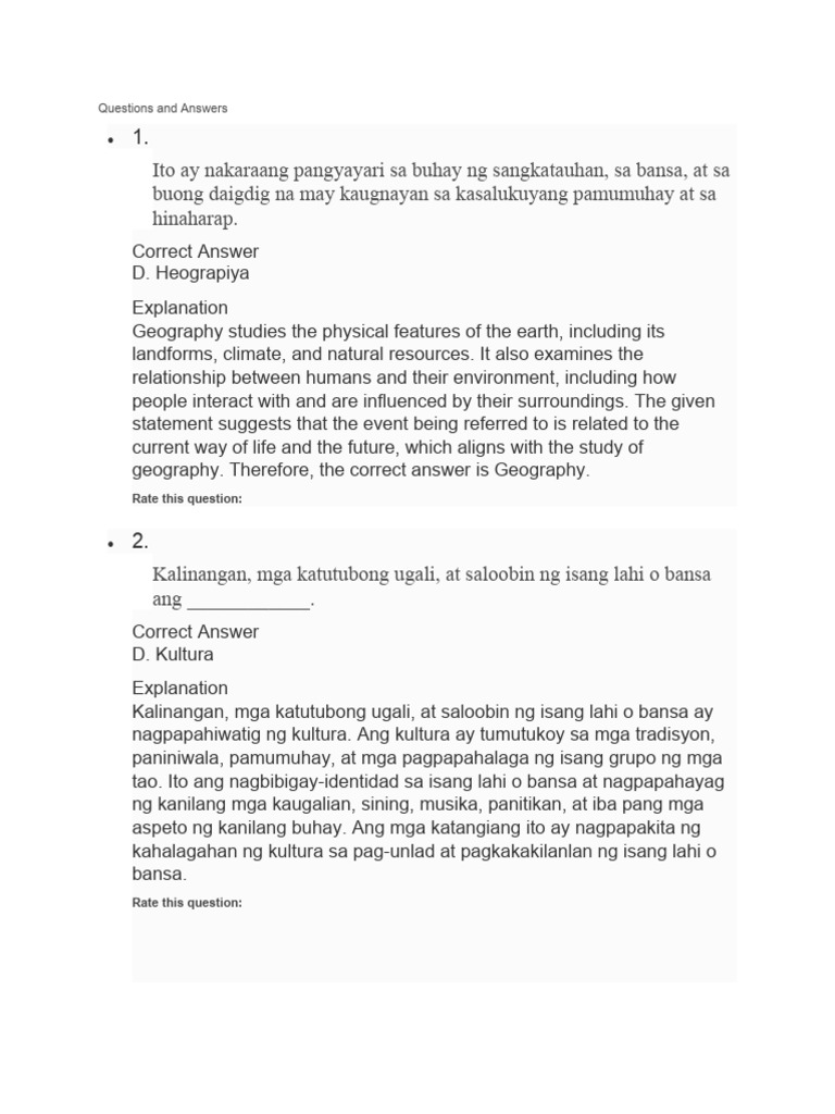 Kasaysayan Review Material | Download Free PDF | Philippines