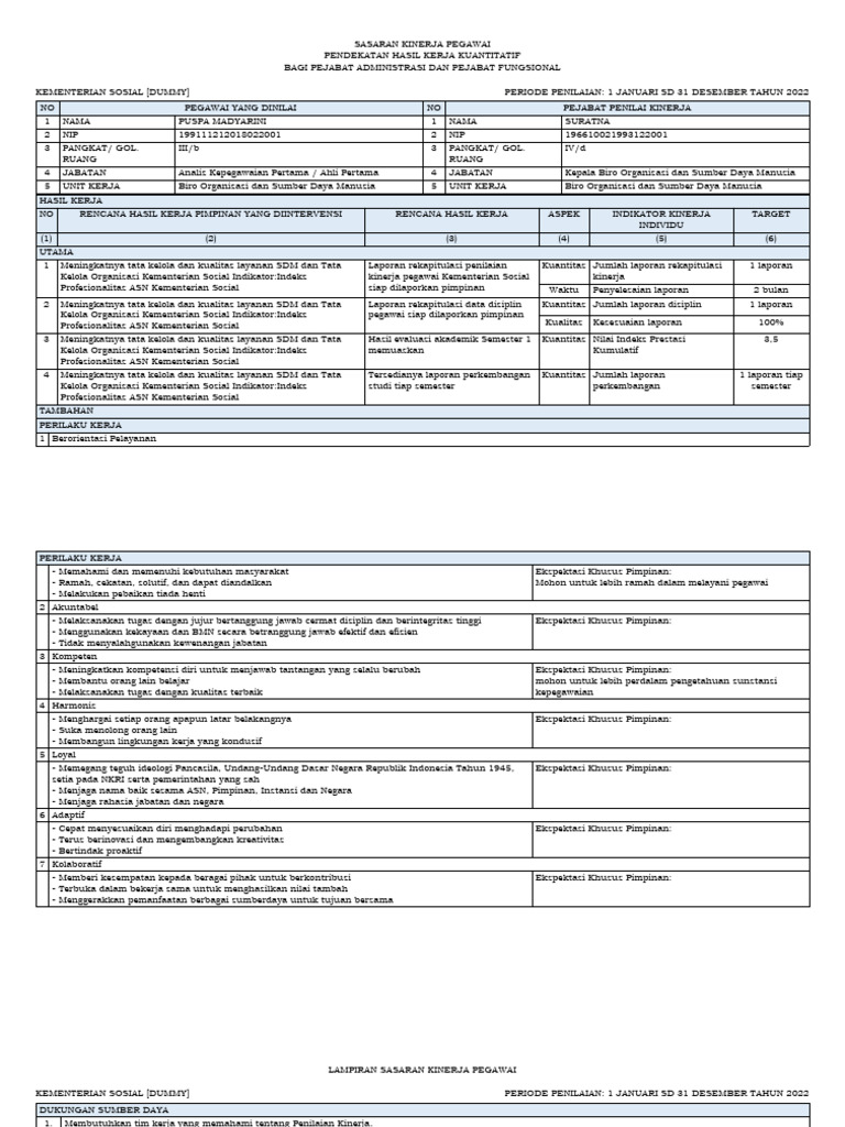 Contoh SKP Pegawai TB Yang Dimulai Pertengahan Tahun | PDF | Karier & Perkembangan