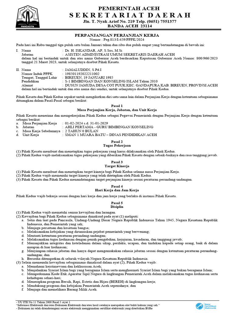 SK Perpanjangan SK Jamal | PDF