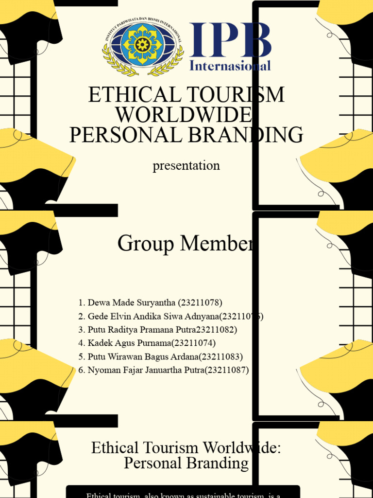Ethical Tourism Worldwide Personal Branding | PDF | Brand | Tourism
