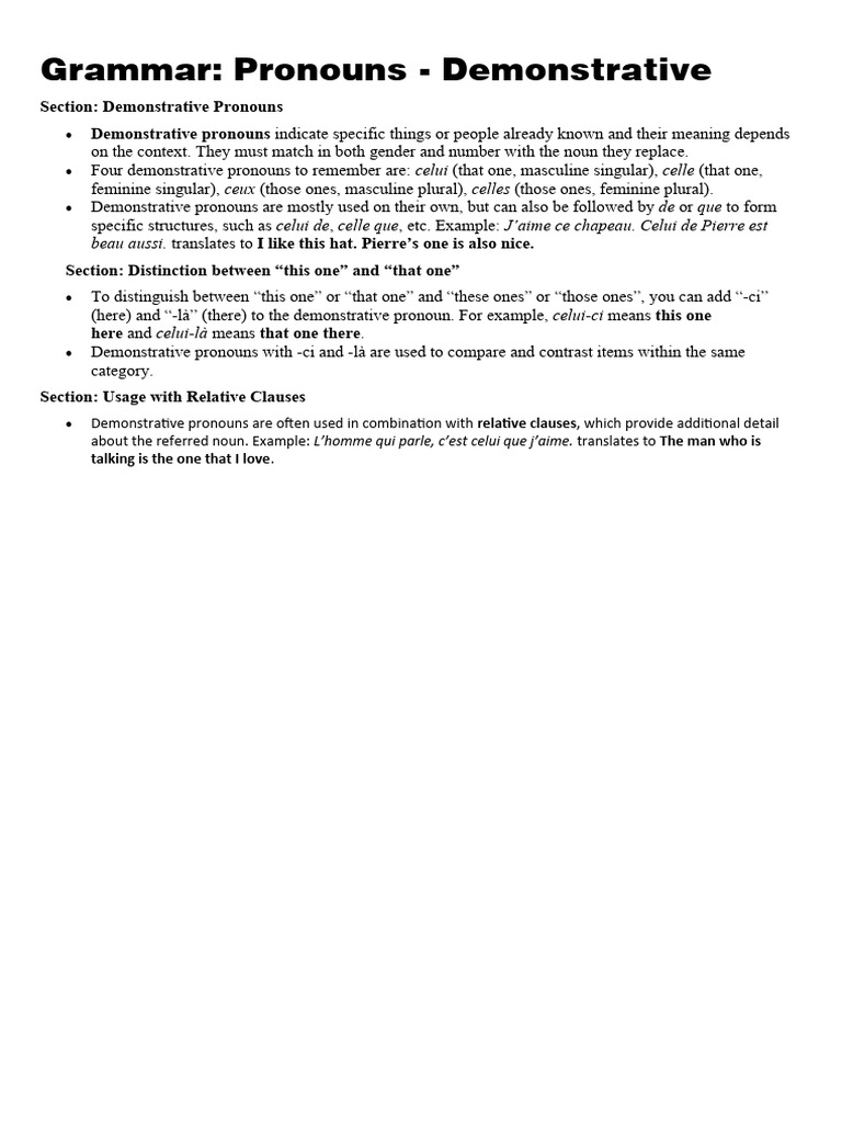 Grammar Pronouns - Demonstrative | PDF | Philosophy | Language Arts ...