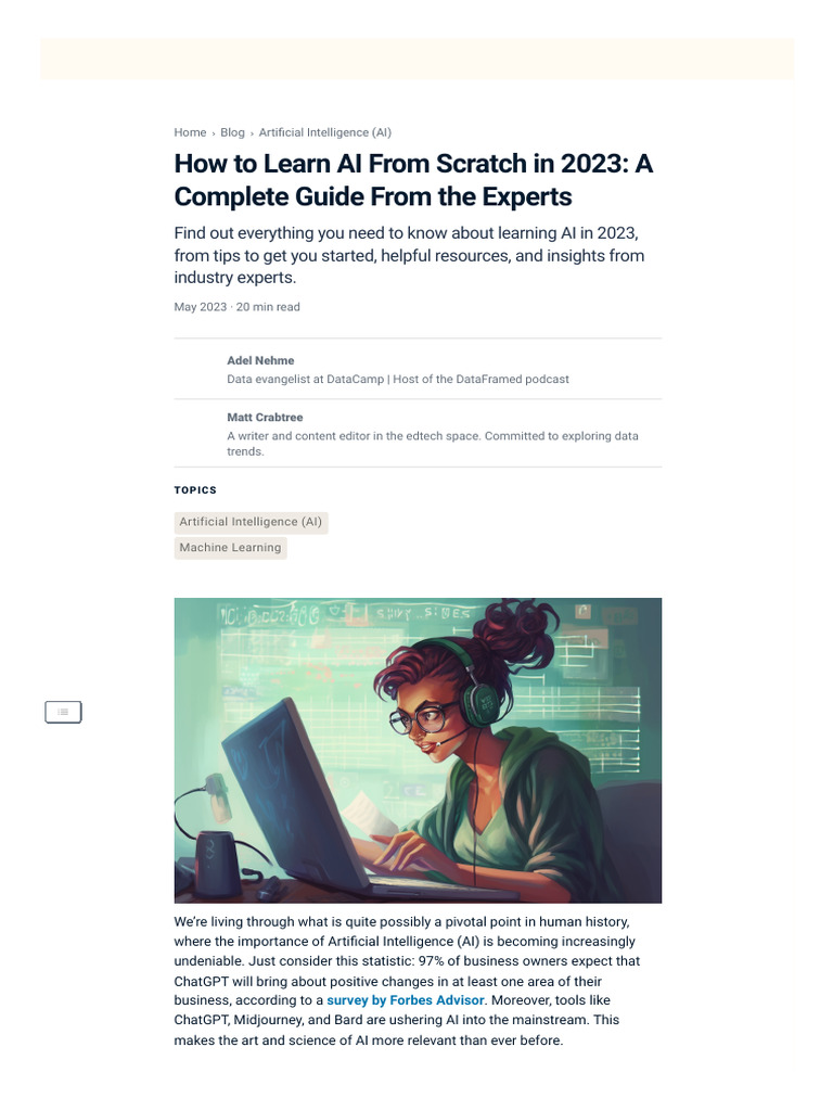 How To Learn AI From Scratch in 2023: A Complete Guide From The Experts | PDF | Intelligence (AI ...