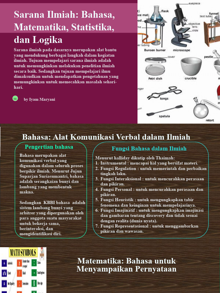 Sarana Ilmiah, Bahasa, Matematika, Statistika Dan Logika | PDF | Sains ...