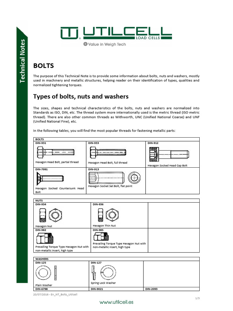 13.-En NT Bolts Utilcell | PDF | Screw | Nut (Hardware)