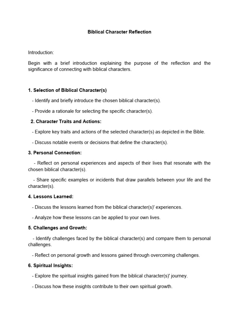 Biblical Character Reflection Guide | PDF
