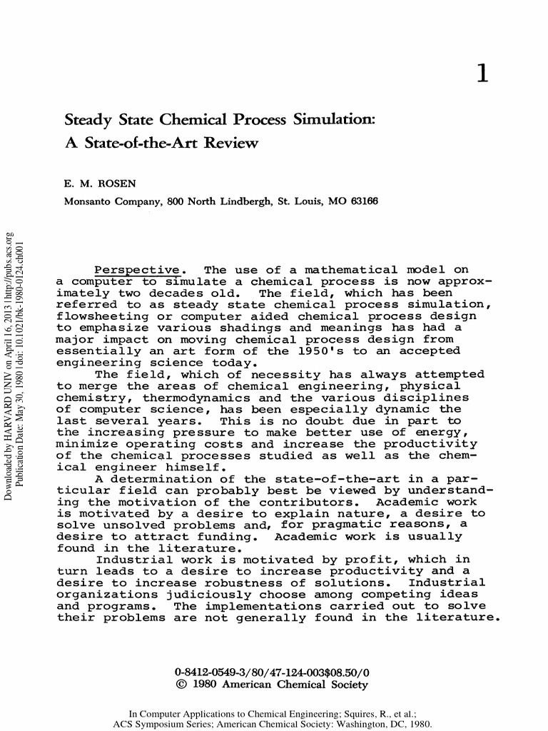 ROSEN, E. M. (1980) - Steady State Chemical Process Simulation - A ...