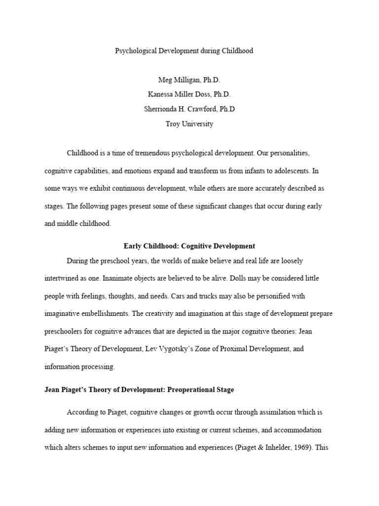 Early Childhood: Cognitive Development | PDF | Temperament | Intelligence