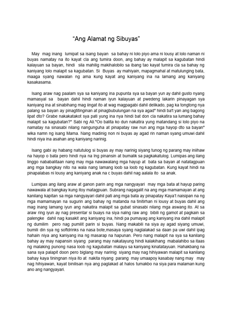 Ang Alamat NG Sibuyas | PDF