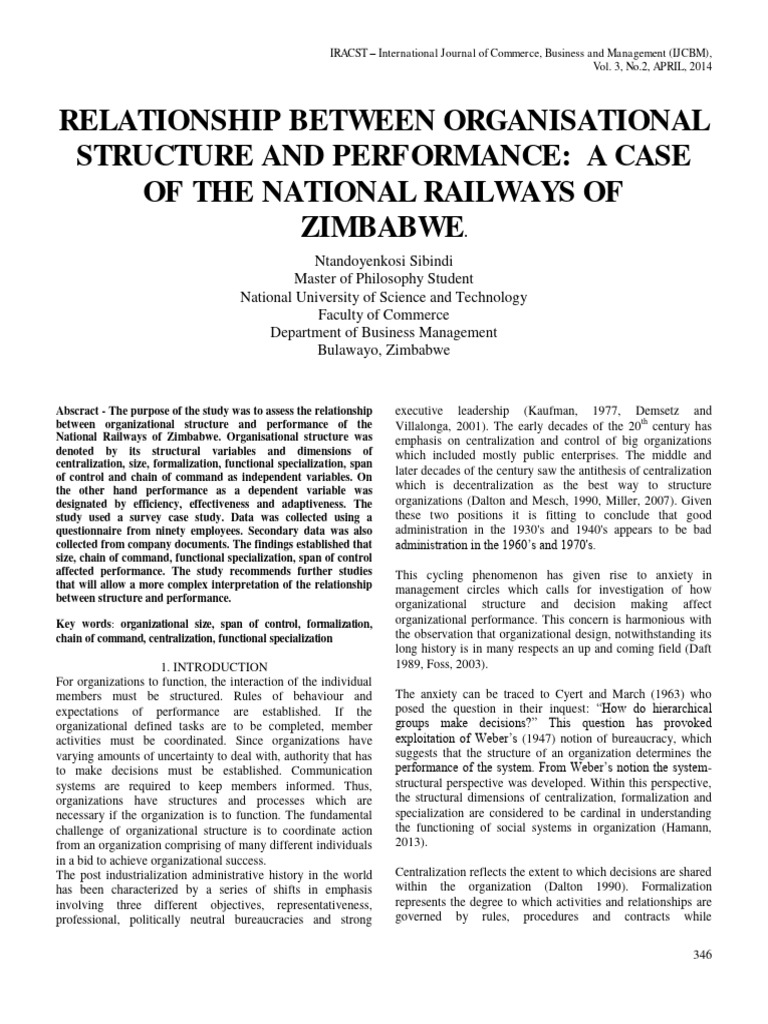 Relationship Between Organisational Stru | PDF | Organizational ...