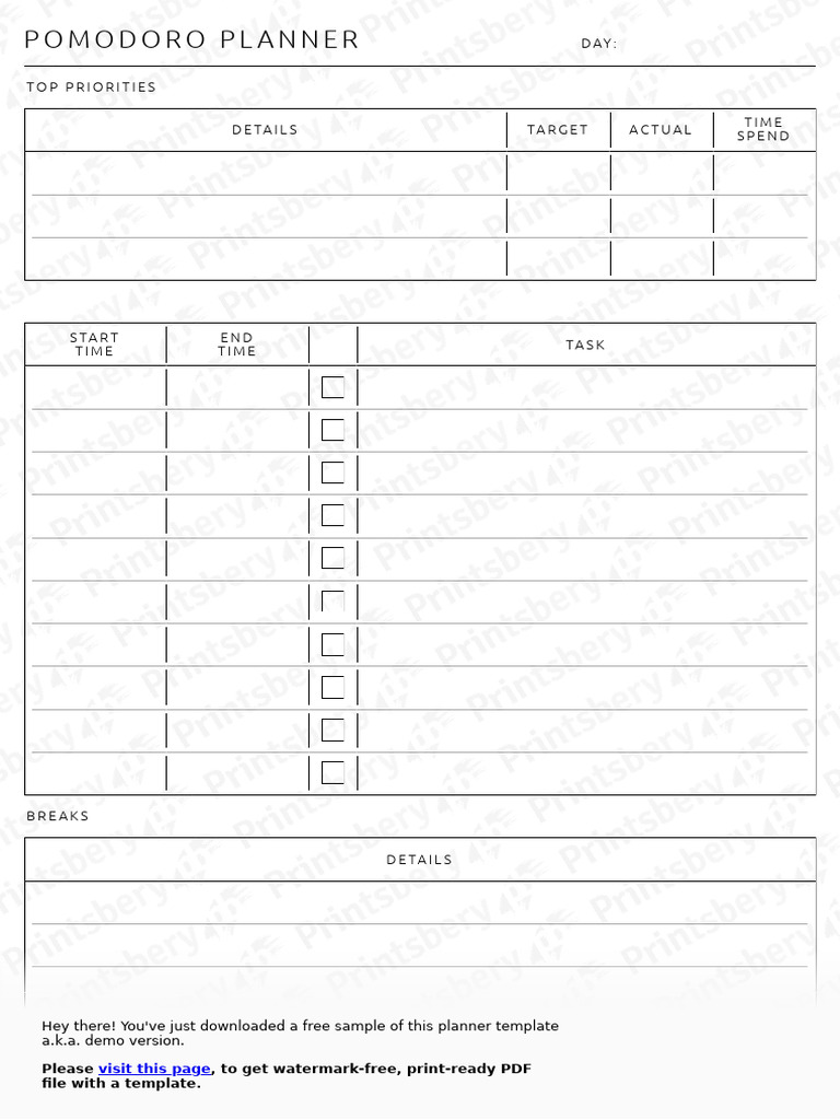 Pomodoro Planner-A4 | PDF