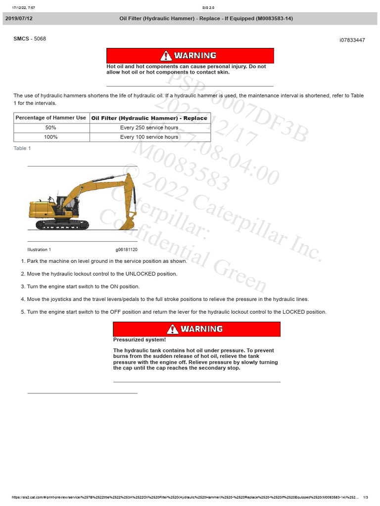 Hydraulic Hammer Oil Filter Replacement | PDF | Equipment ...