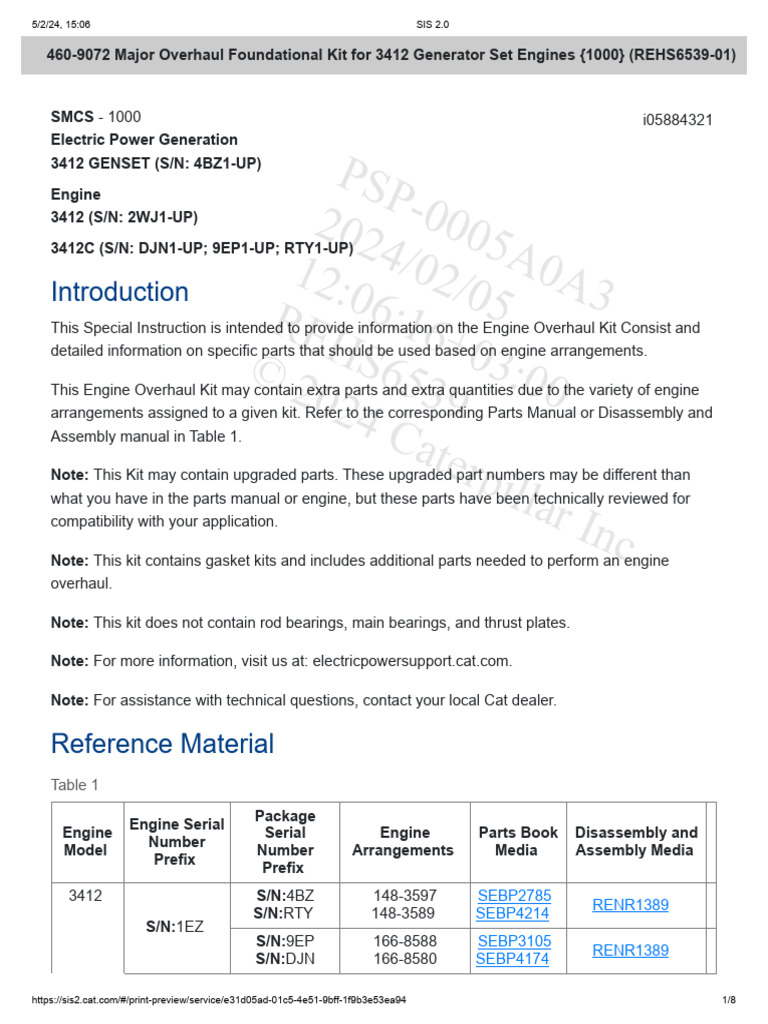 460-9072 Major Overhaul | PDF | Engines | Internal Combustion Engine