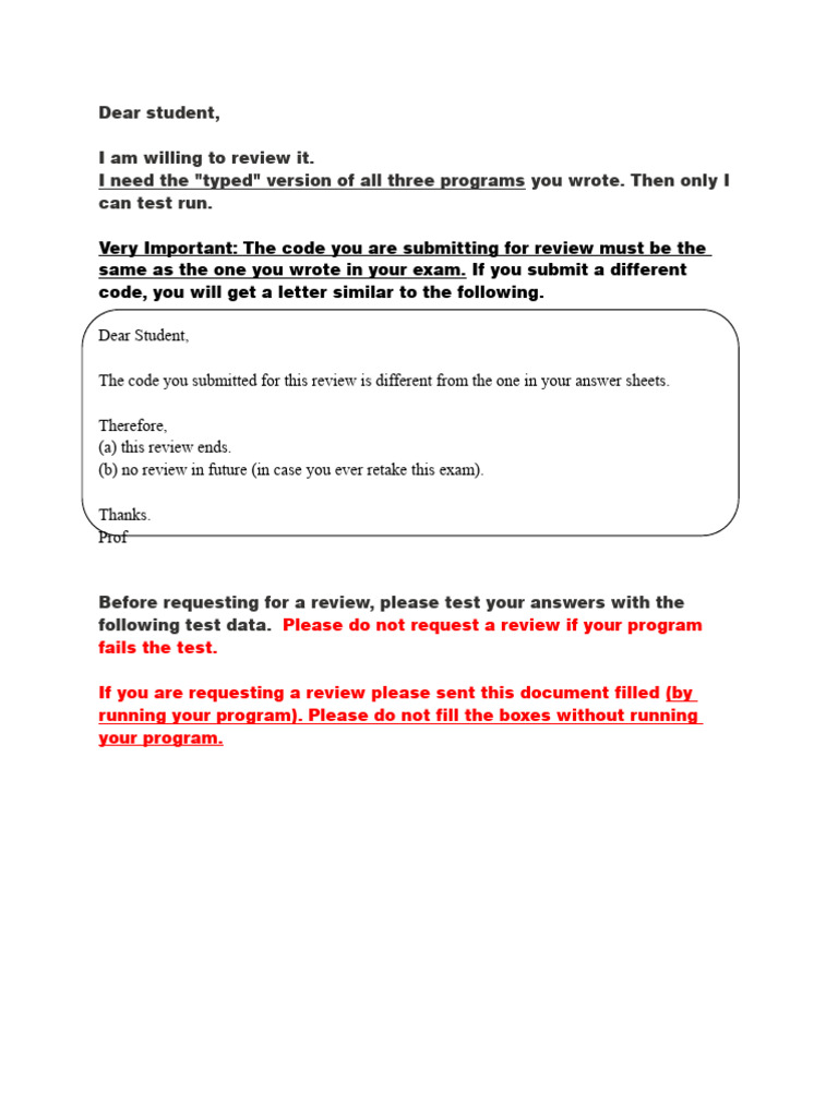 Test Document Review Request Form | PDF