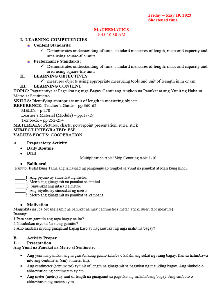 DLP Q4 W3 Math2 Day 5 | PDF