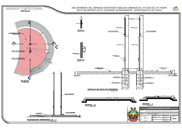 Detalle de Asta de Bandera en Concreto | PDF