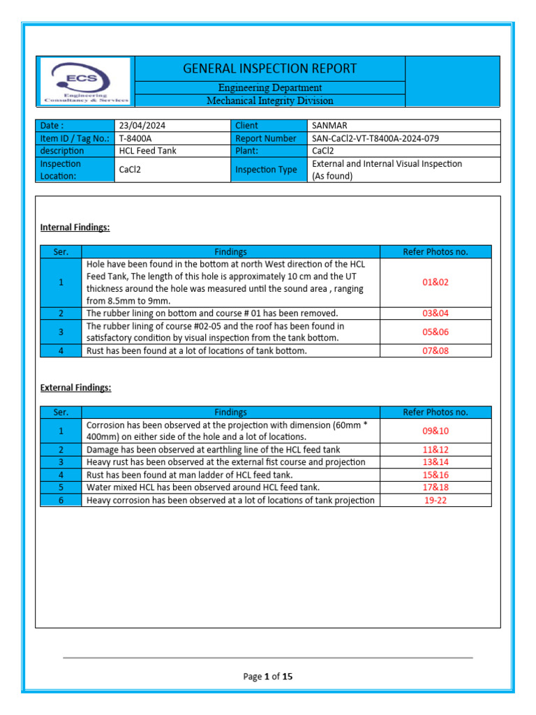 SAN CaCl2 VT T8400A 2024 079 | PDF | Corrosion | Industrial Processes