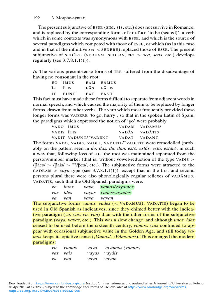 Seiten Aus Penny - A History of The Spanish Language - Chapter 3 - Morpho-Syntax | PDF ...