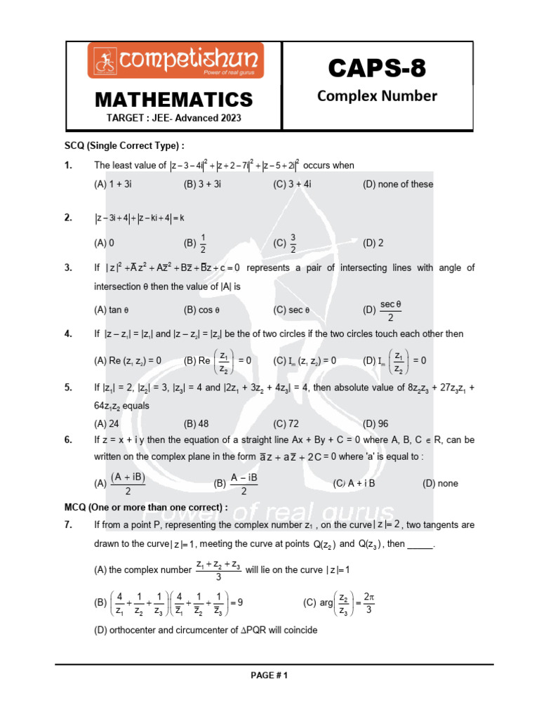 8. Complex Number | PDF | Complex Number | Mathematical Analysis 8. Complex Number | PDF | Complex Number | Mathematical Analysis