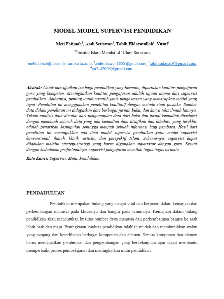 Kelompok 2 SUPERVISI PENDIDIKAN | PDF