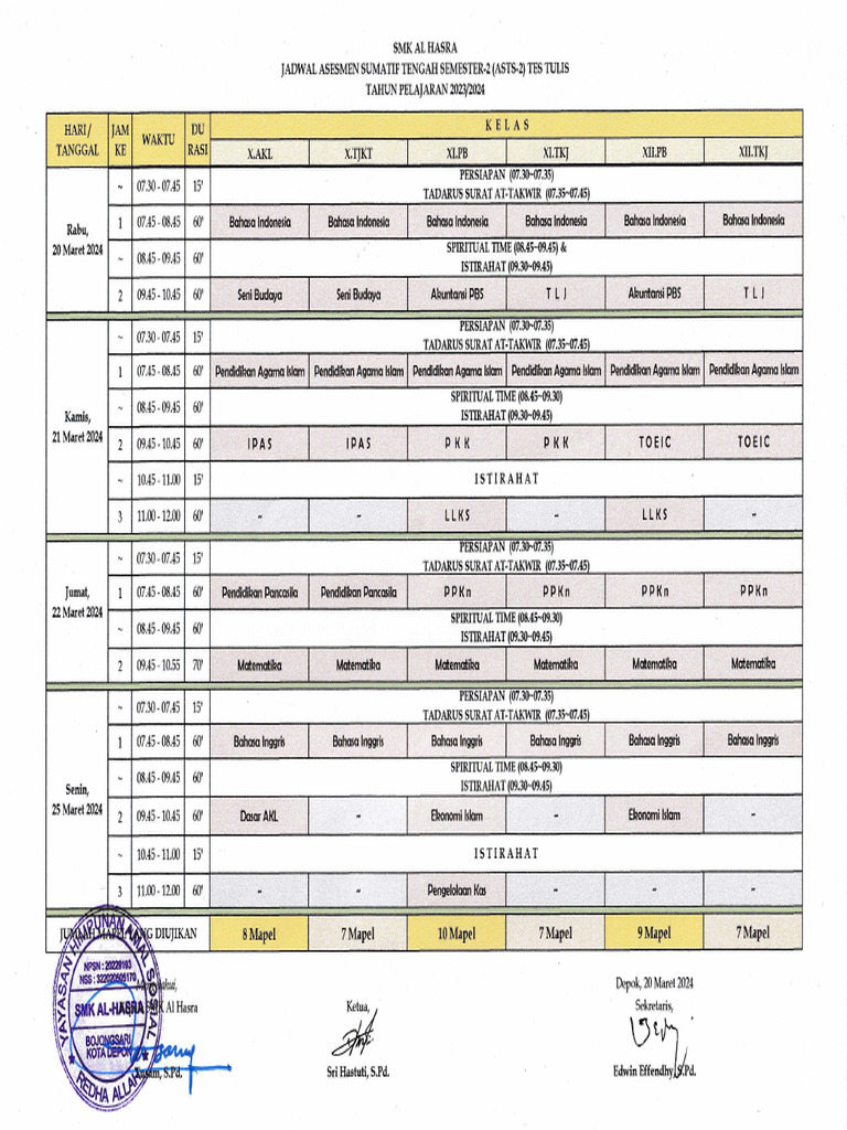Jadwal ASTS-2 - 20240318 - 0001 | PDF