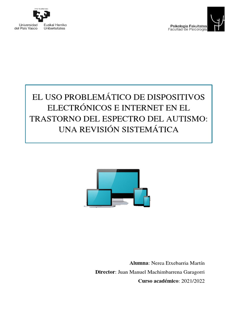 El Uso Problemático de Dispositivos Electrónicos e Internet en El ...