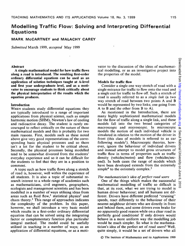 Traffic Flow | PDF | Traffic | Discharge (Hydrology)