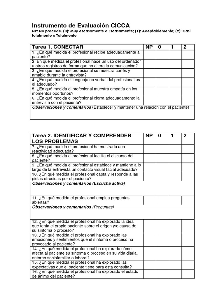 Evaluación de Habilidades Clínicas | PDF | Sicología