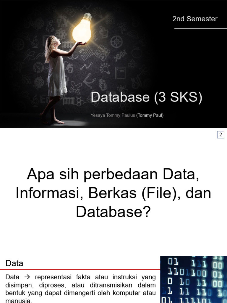 Perbedaan Data, Informasi, dan Database | PDF | Karier & Perkembangan ...
