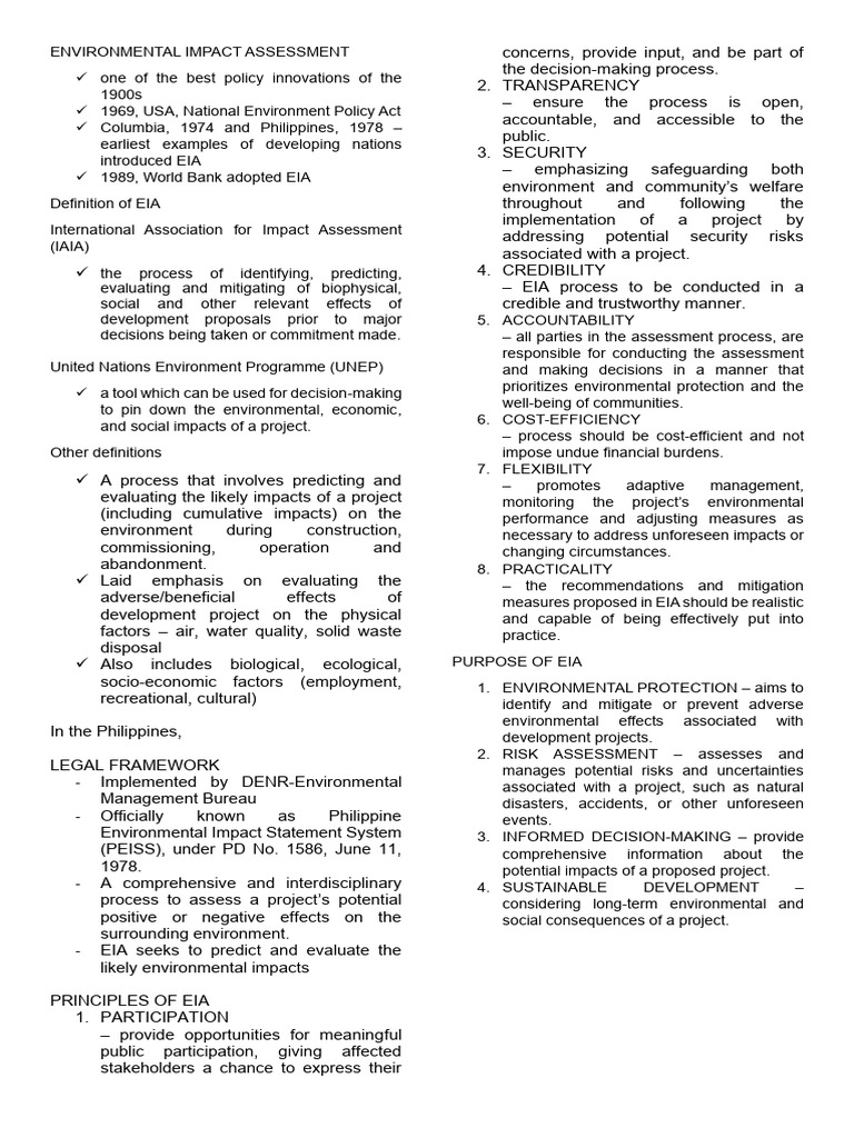 Environmental Impact Assessment-notes | PDF | Environmental Impact ... Environmental Impact Assessment-notes | PDF | Environmental Impact ...