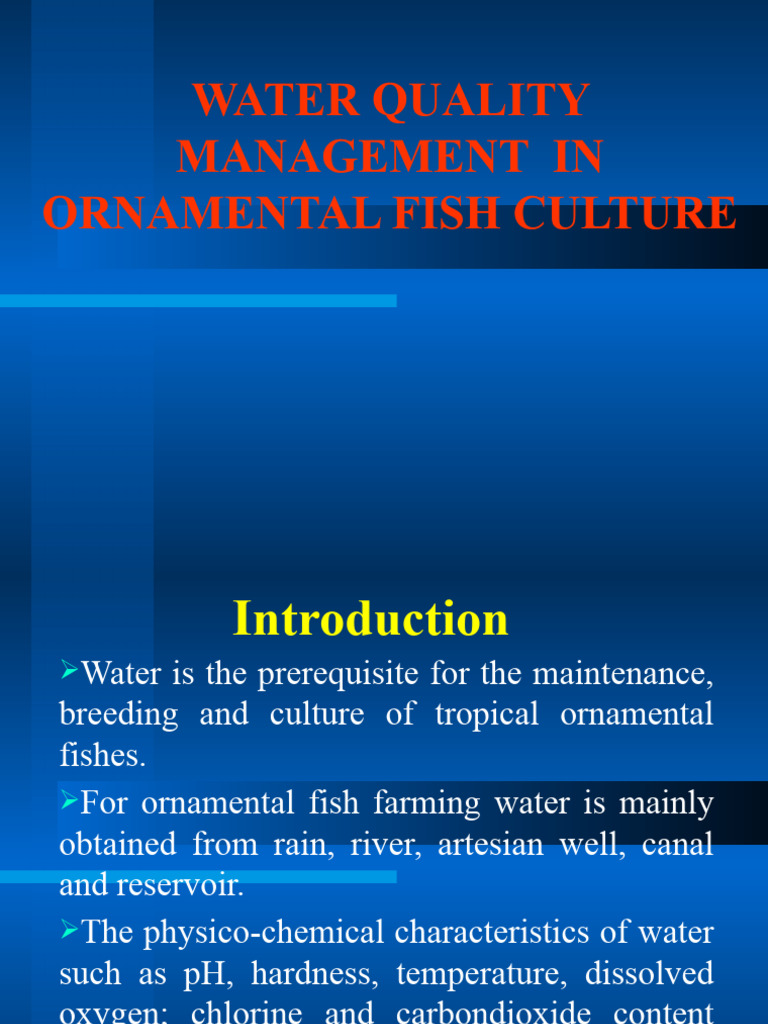 Chapter-6 Water Quality Managment | PDF | Aquarium | Fishkeeping Chapter-6 Water Quality Managment | PDF | Aquarium | Fishkeeping