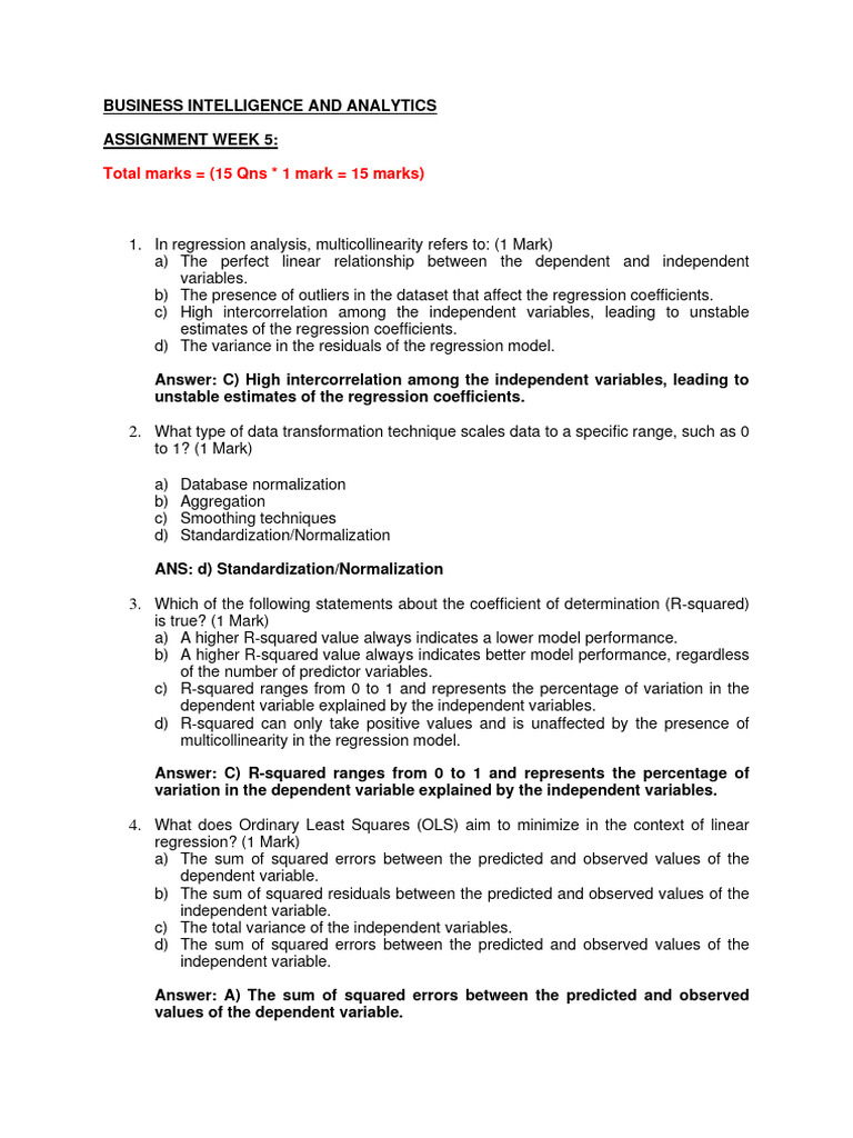Nptel Week 5 | PDF | Coefficient Of Determination | Errors And Residuals