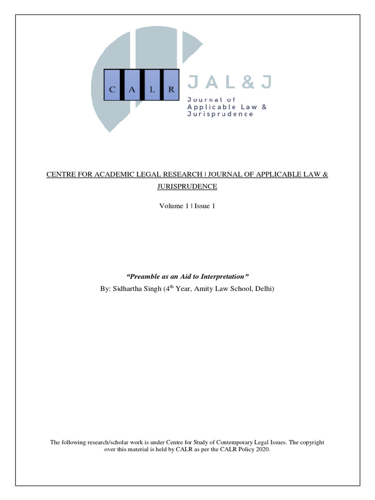 Preamble's Role in Legal Interpretation | PDF | Justice | Crime & Violence