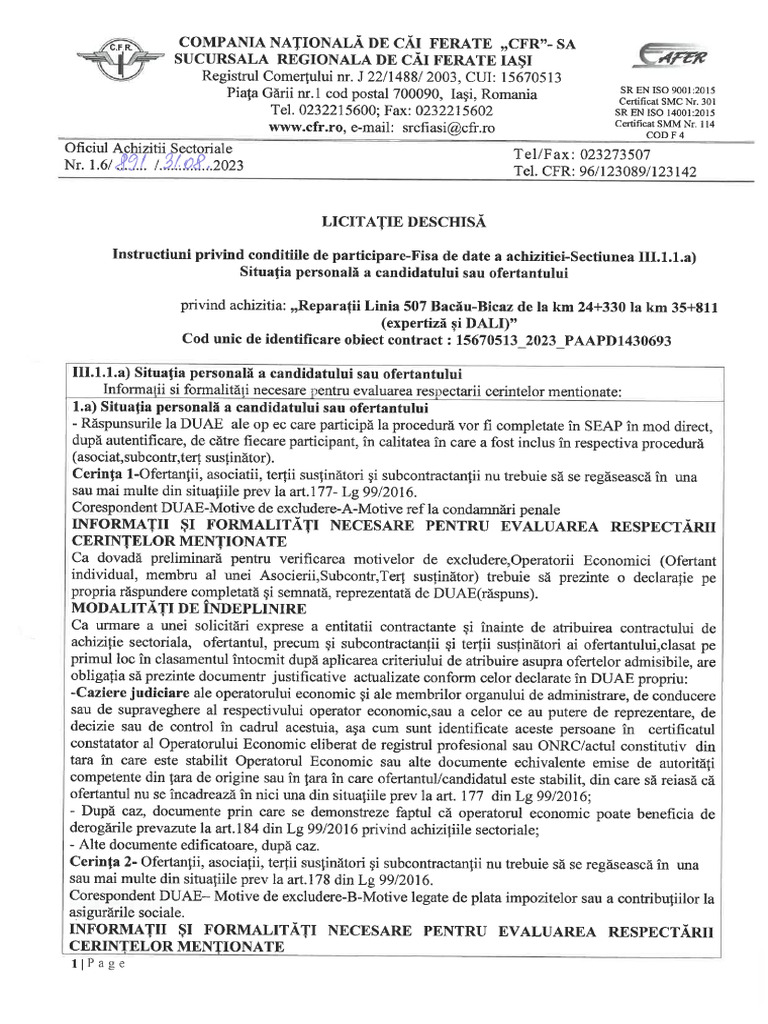 1.2 Instructiuni Privind Situatia Personala | PDF