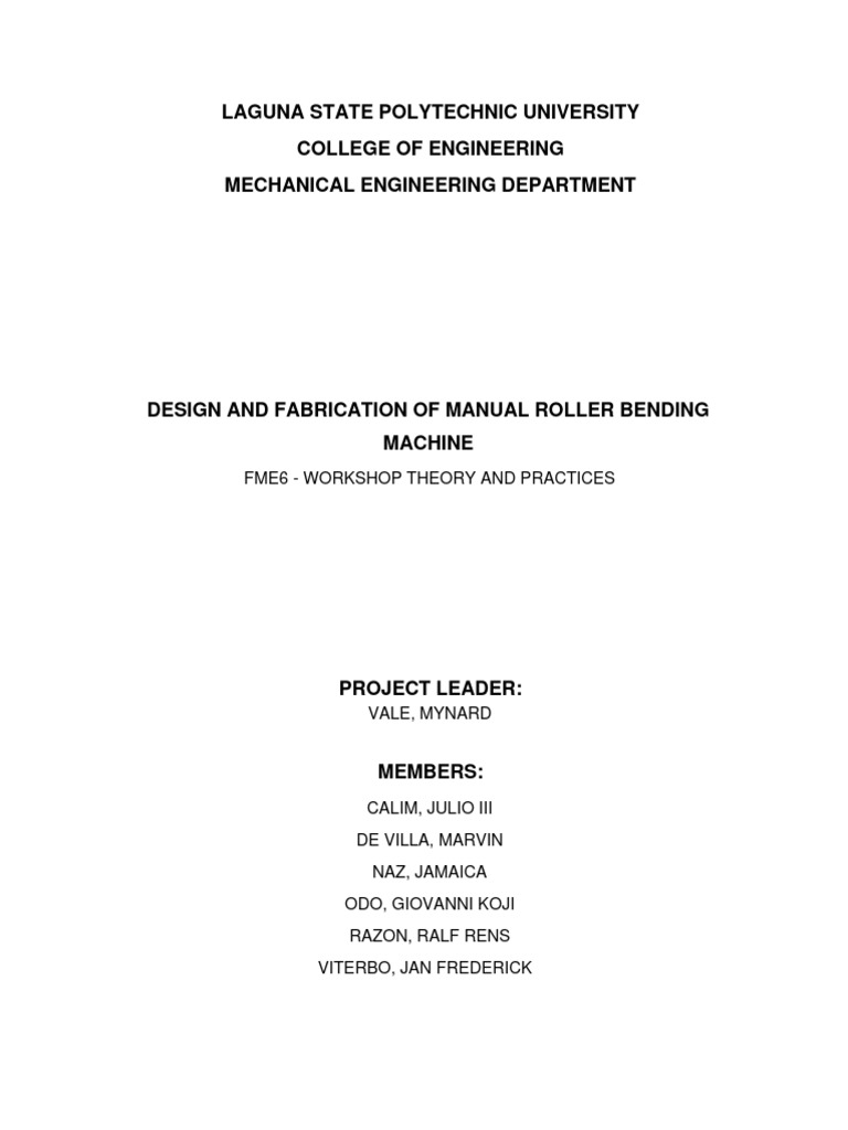 Fme6 Project Finals G1 | PDF | Sheet Metal | Bearing (Mechanical)