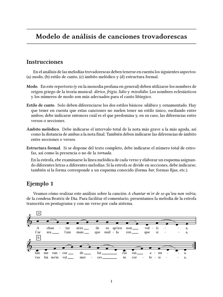 Análisis Canciones | PDF | Teoría musical | Musicología