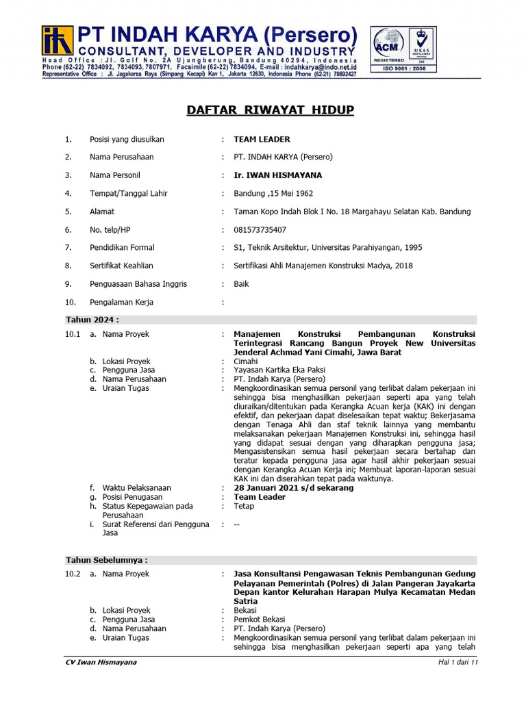 CV Iwan-Hismayana 2024 | PDF | Seni | Komputer