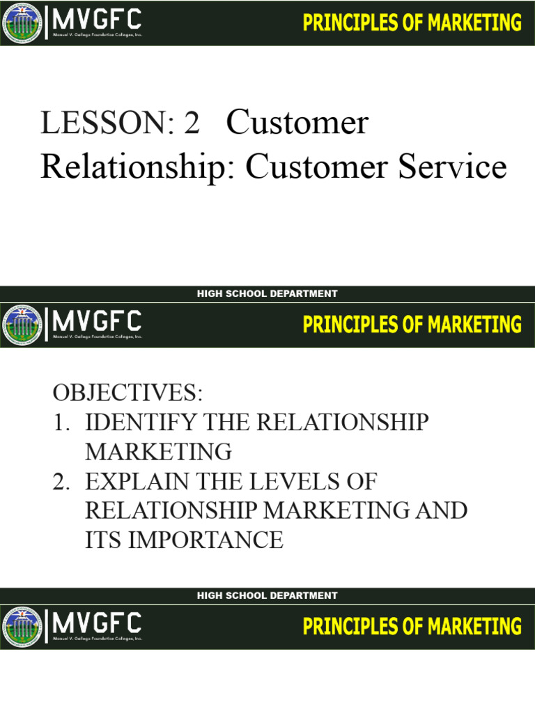 High School Marketing Basics | PDF | Marketing | Customer