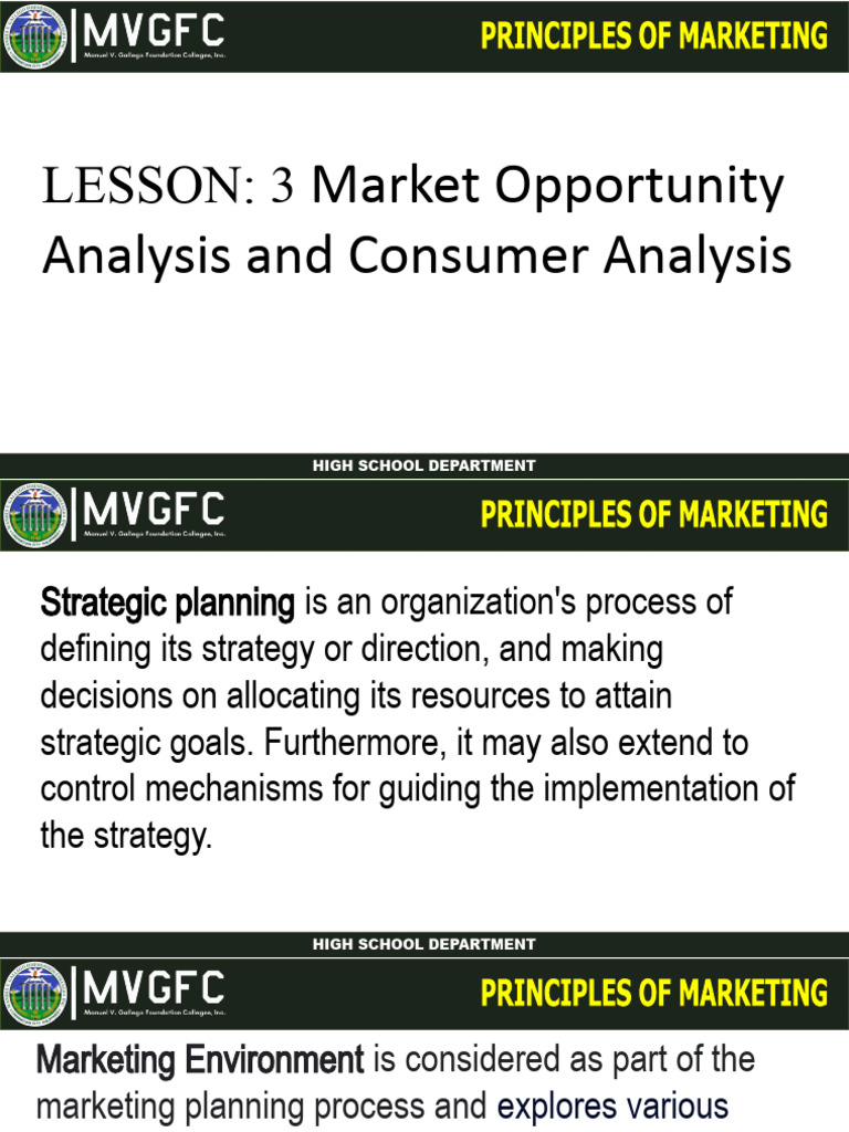 LESSON 3 Market Opportunity Analysis | PDF | Marketing | Economies