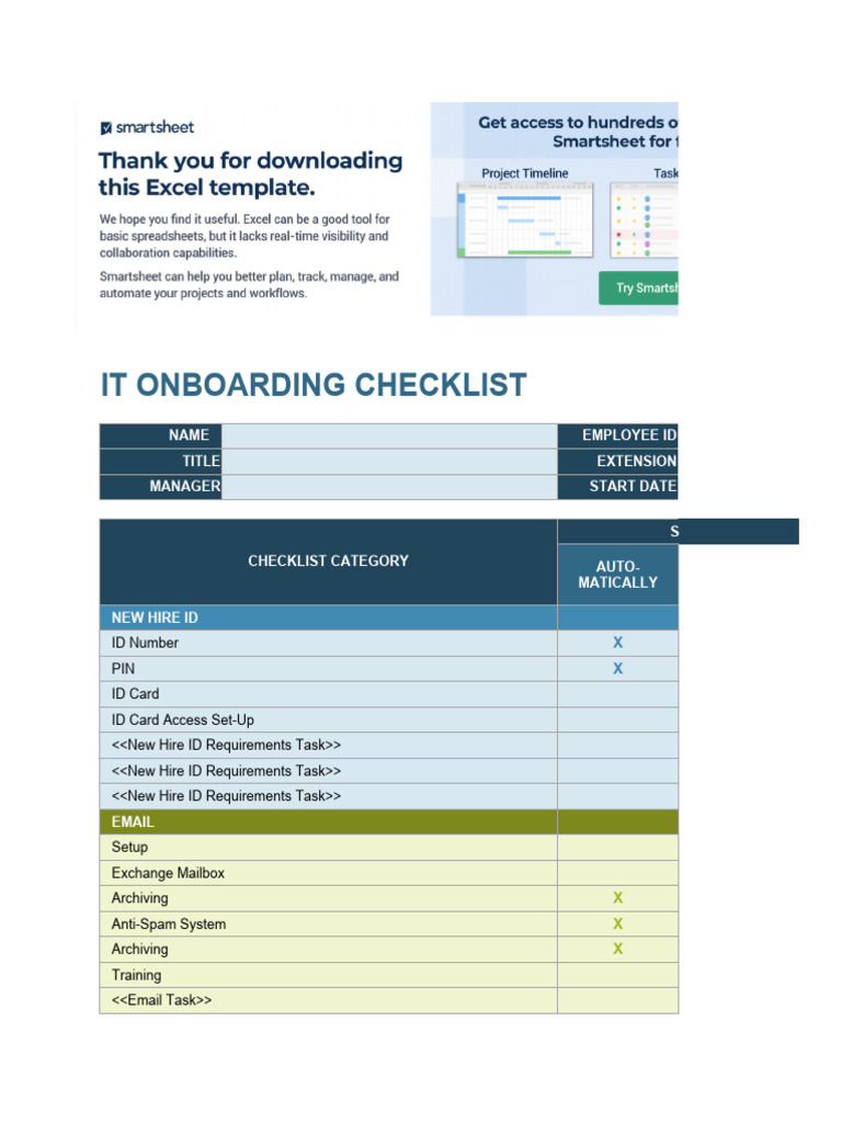 IC IT Onboarding Checklist 8779 | PDF