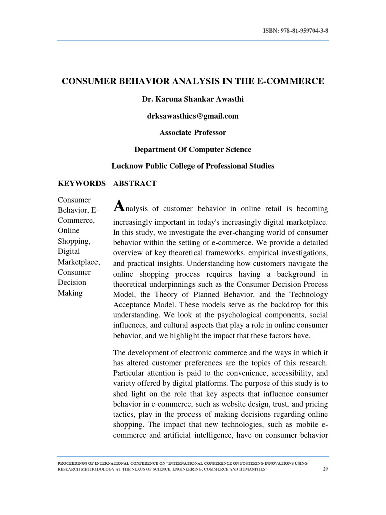Study On Consumer Behaviour | PDF | Consumer Behaviour | E Commerce