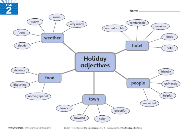 File 2 - Vocab - Holiday Adjectives - Complete-Unlocked | PDF