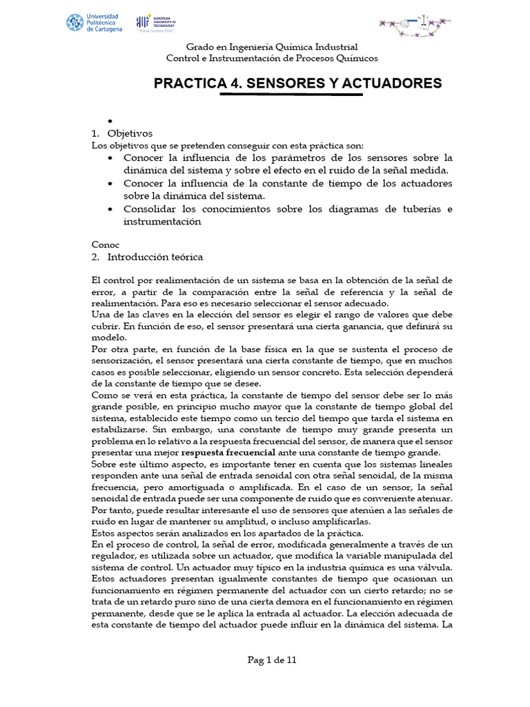 Enunciado Práctica 4. Sensores y Actuadores | Descargar gratis PDF | Sensor | Hora