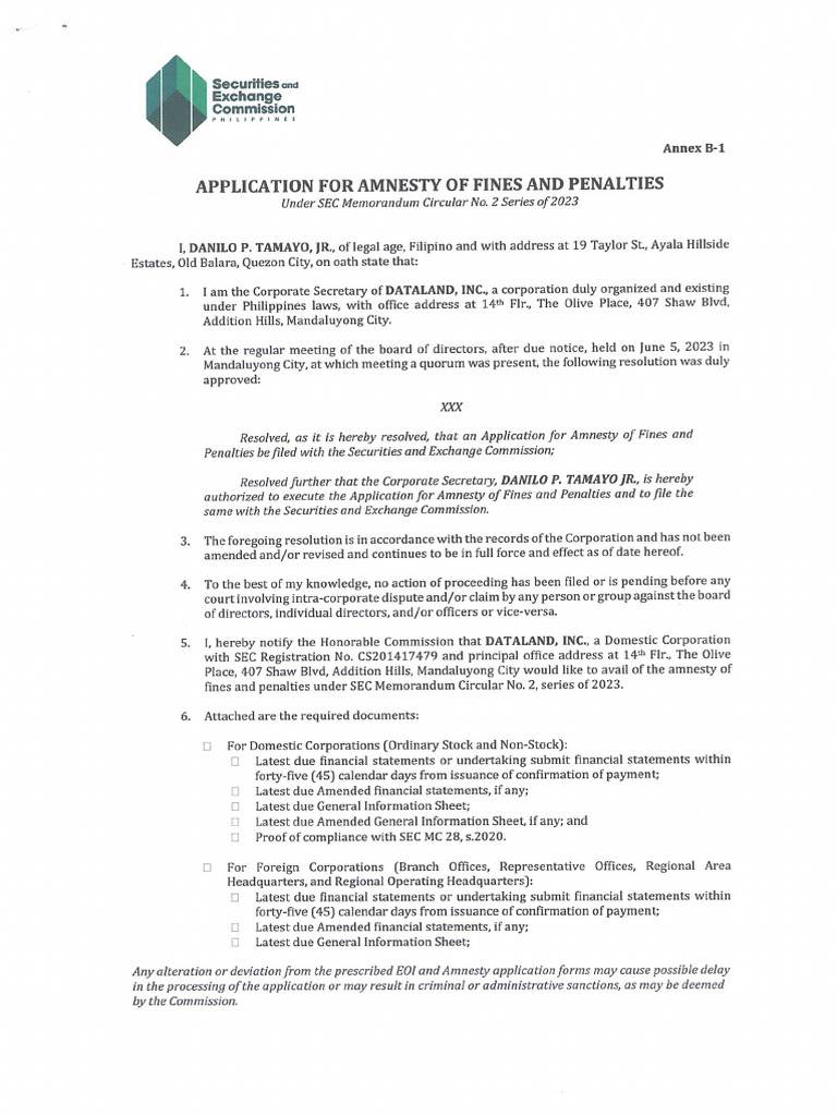 SEC Amnesty-B1-Undertaking-GIS | PDF SEC Amnesty-B1-Undertaking-GIS | PDF