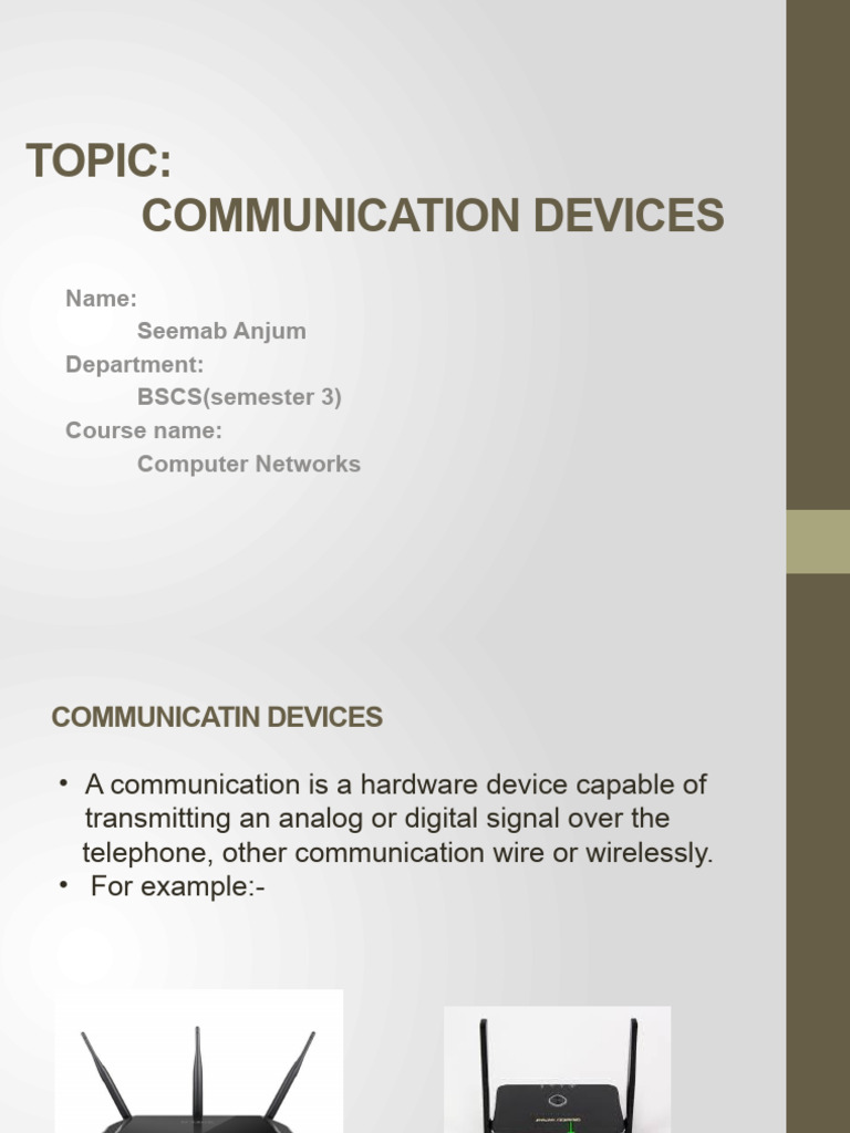 Communication Devices | PDF | Computer Network | Telecommunications