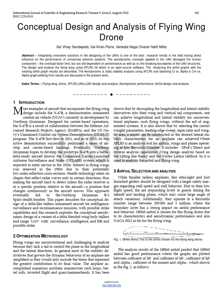 Conceptual Design and Analysis of Flying Wing Drone | PDF | Flight ...