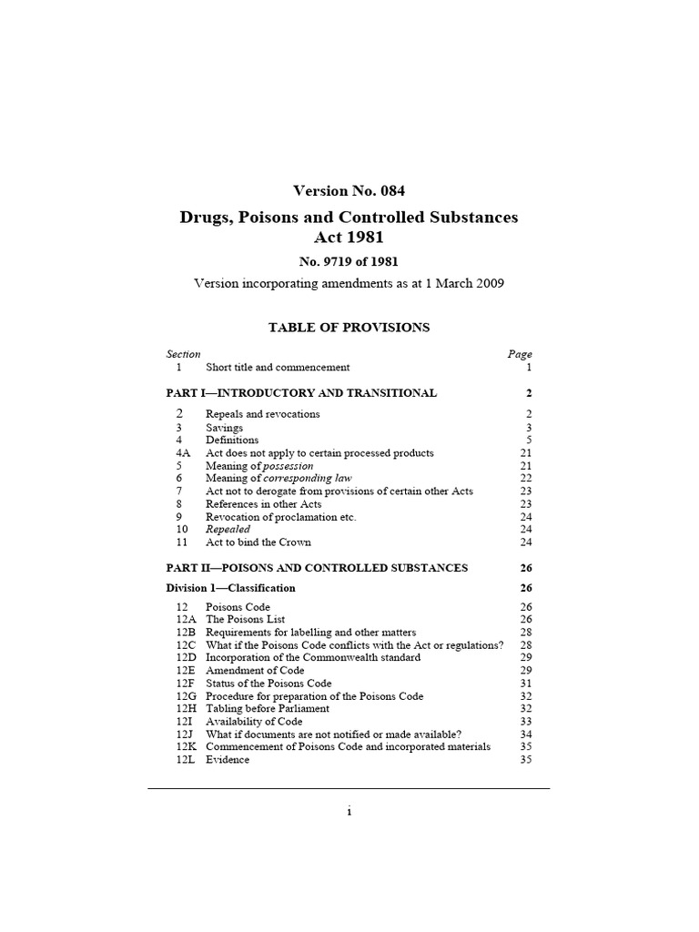 Drugs, Poisons and Controlled Substances Act 1981 (PDFDrive) | PDF ...